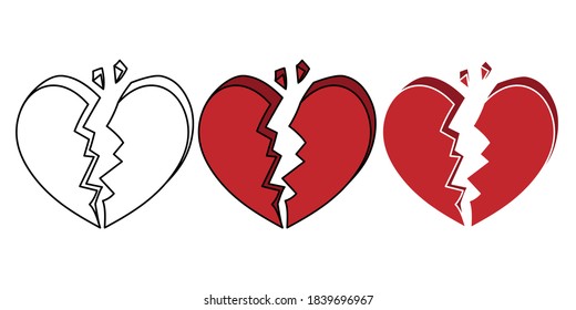 Broken Devil Bitten Hearts Heart Vector Stock Vector (Royalty Free ...