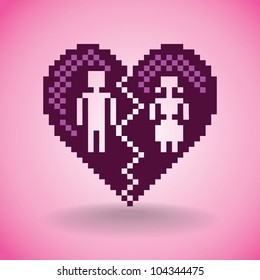 834 Broken heart pixel Images, Stock Photos & Vectors | Shutterstock