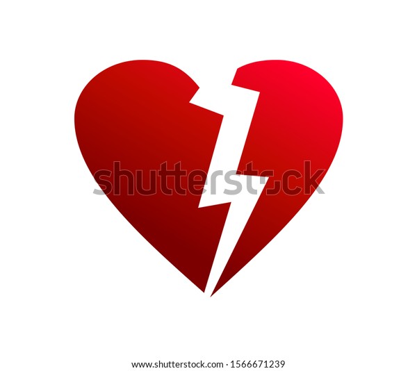 Broken Heart Shape Vector Love Illustration Stock Vector (Royalty Free ...