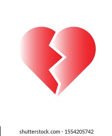 Broken Heart Symbol Vector Illustration Stock Vector (Royalty Free ...
