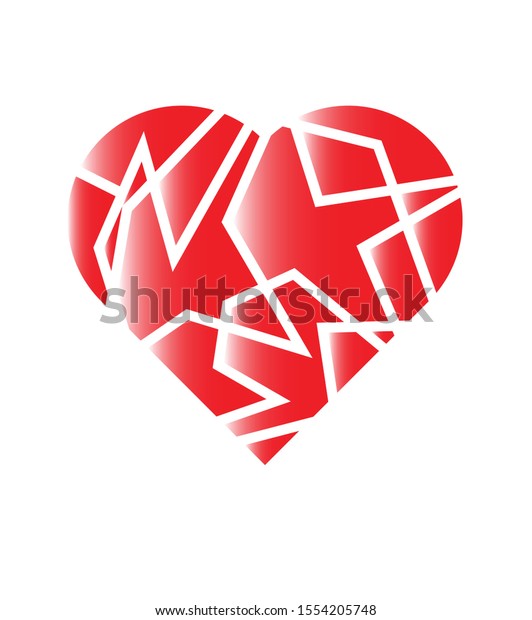 Broken Heart Symbol Vector Illustration Stock Vector (Royalty Free ...