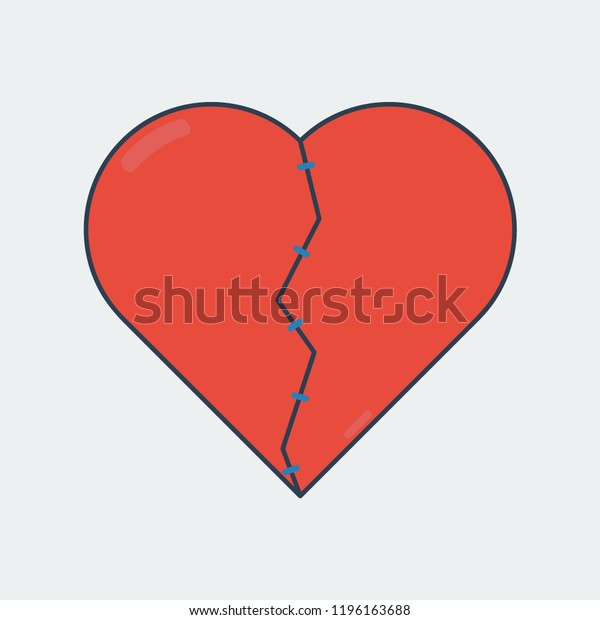 Broken Heart Vector Image Flat Icon Stock Vector (Royalty Free ...