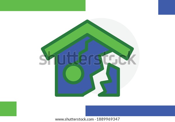 Broken House Icon Vector Illustration Style Stock Vector (Royalty Free ...