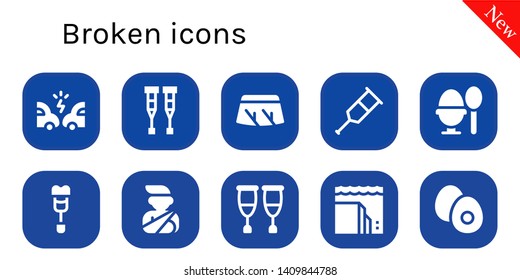 Broken Icon Set 10 Filled Broken Stock Vector (Royalty Free) 1409844788