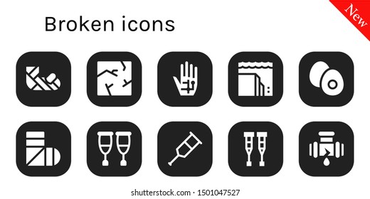 Broken Icon Set 10 Filled Broken Stock Vector (Royalty Free) 1501047527 ...
