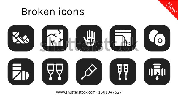 Broken Icon Set 10 Filled Broken Stock Vector (Royalty Free) 1501047527 ...