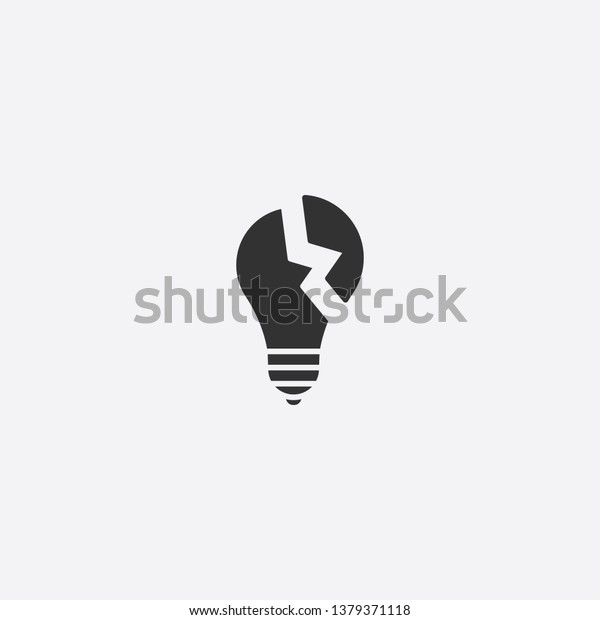 Broken Lamp Icon Illustration Isolated Vector Stock Vector (Royalty ...