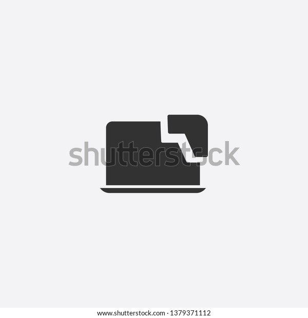 Broken Laptop Icon Illustration Isolated Vector Stock Vector (Royalty ...
