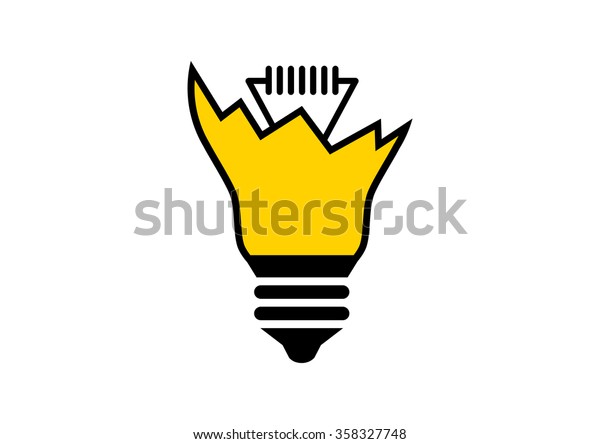 Broken Lightbulb Icon On White Background Stock Vector (Royalty Free ...
