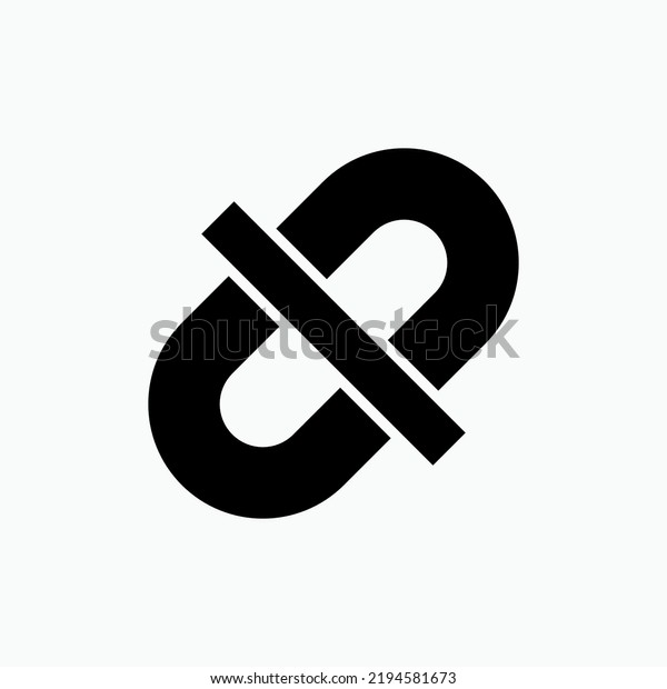 Broken Link Icon Unconnected Disconnect Symbol Stock Vector (Royalty ...