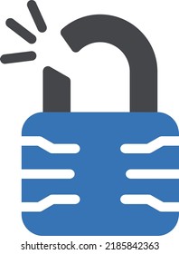 Broken Lock Vector Illustration On Transparent Stock Vector (Royalty ...