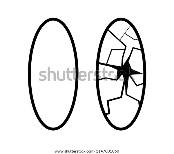 Broken Mirror Superstition Illustration Beaten Miror Stock Vector ...