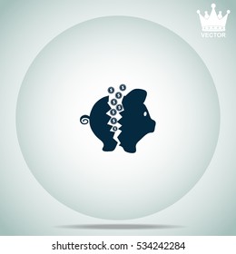 Broken Money Box Vector Illustration Stock Vector (Royalty Free ...