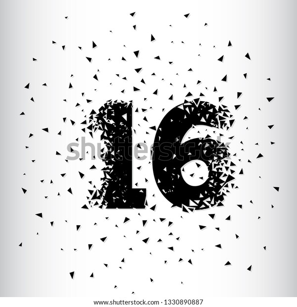 Broken Numbers 16 Explosion Effects Vector Stock Vector (Royalty Free ...