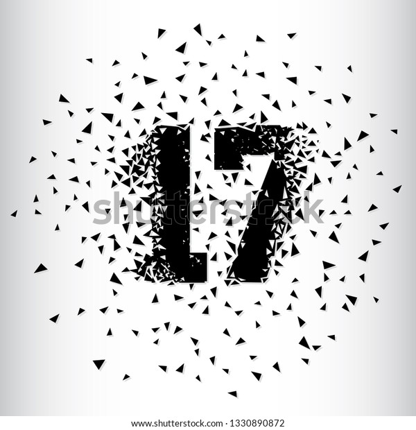 Broken Numbers 17 Explosion Effects Vector Stock Vector (Royalty Free ...