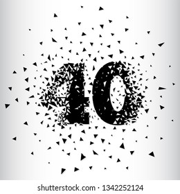 Stock vektor „Broken Numbers 10 Explosion Effects Vector“ (bez ...