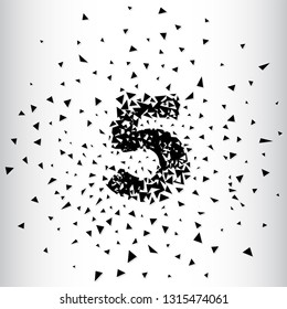 Broken Numbers 5 Explosion Effects Vector Stock Vector (Royalty Free ...