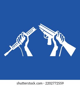Broken Peace Gun War Vector Stock Vector (Royalty Free) 2202772559 ...