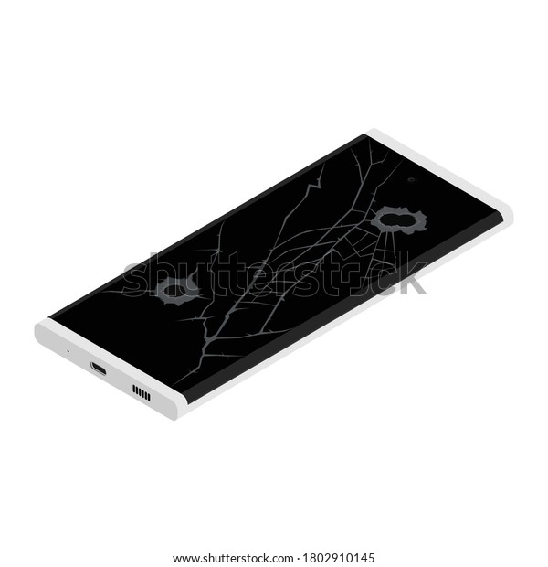 Broken Phone Screen Icon Vector Illustration Stock Vector (Royalty Free ...