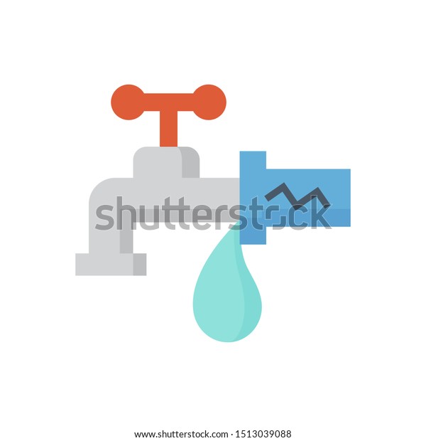 Broken Pipe Damage Faucet Plumbing Problem Stock Vector (Royalty Free ...