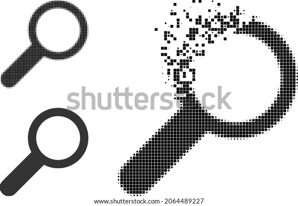 Broken Pixelated Find Icon Halftone Version Stock Vector (Royalty Free ...