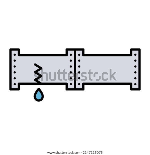 Broken Plumbing Icon Cartoon Pipe Leak Stock Vector (Royalty Free ...