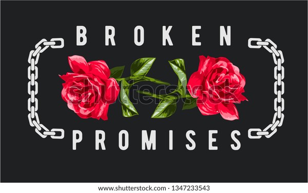 Broken Promises Slogan Double Rose Chain Stock Vector (Royalty Free ...