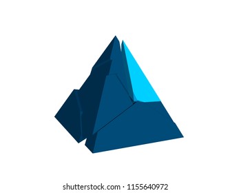 3d Pyramid Blue Tone Two Levels Stock Illustration 101953234 | Shutterstock