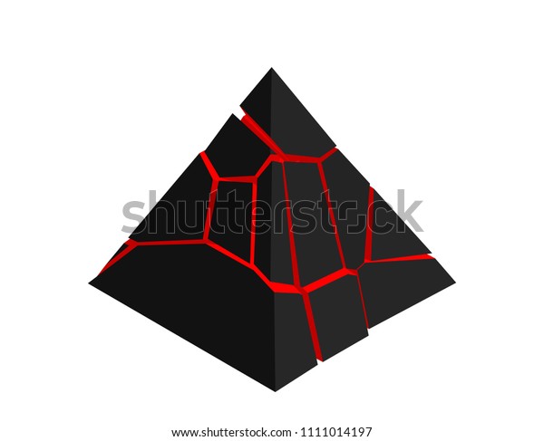 Broken Pyramid Isolated On White Background Stock Vector (Royalty Free ...