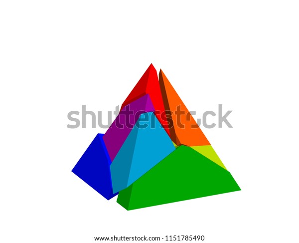 Broken Pyramid Isolated On White Background Stock Vector (Royalty Free ...