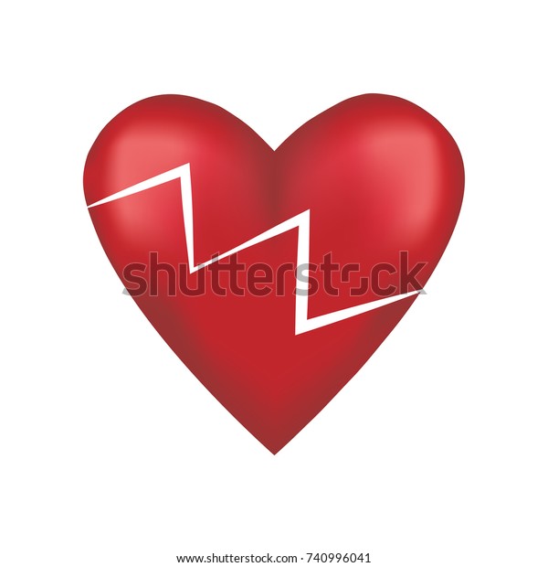 Broken Red Love Heart Vector Stock Vector (Royalty Free) 740996041 ...