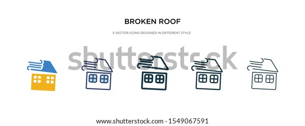 Broken Roof Icon Different Style Vector Stock Vector (Royalty Free ...
