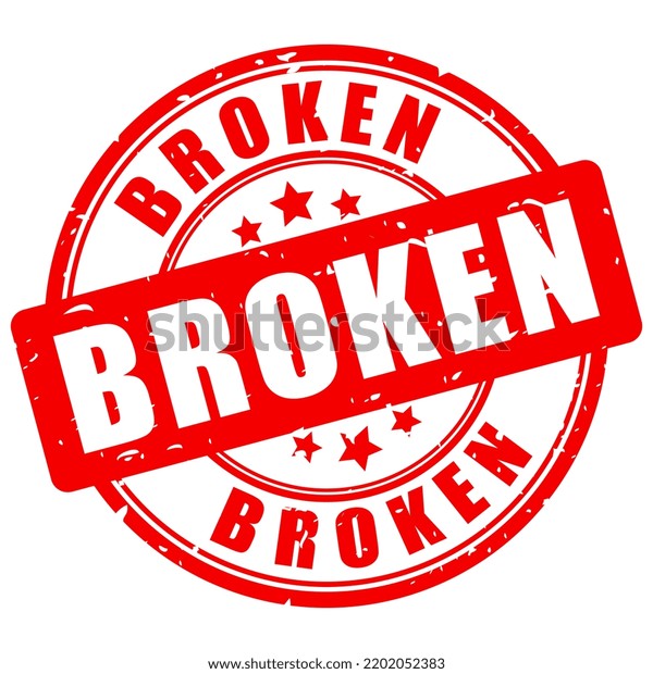 Broken Rubber Grunge Stamp Isolated On Stock Vector (Royalty Free ...