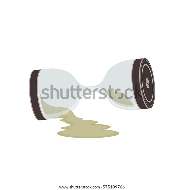 Broken Sand Clock Hourglass Time Stock Vector (Royalty Free) 575109766 ...