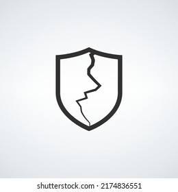 Broken Security Shield Crack Stock Vector Stock Vector (Royalty Free ...