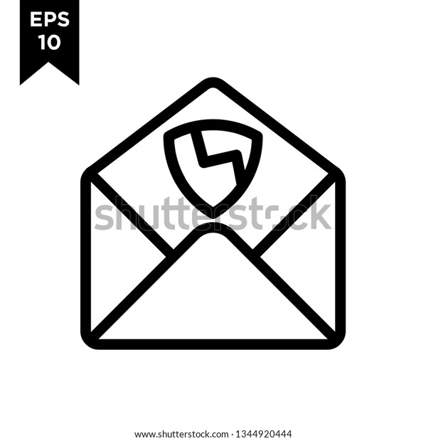 Broken Shield Email Icon Vector Logo Stock Vector (Royalty Free ...