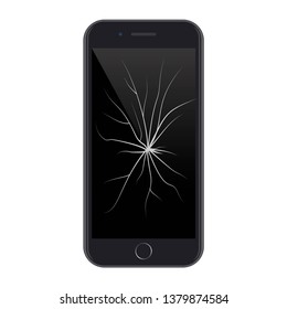 Broken Smartphone Cracked Touch Screen Vector Stock Vector (Royalty ...