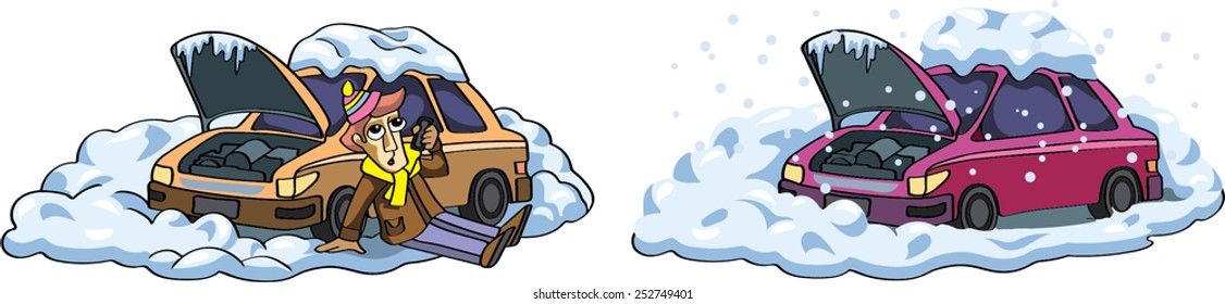 42 Car breakdown winter Stock Vectors, Images & Vector Art | Shutterstock