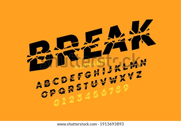 Broken Style Font Design Alphabet Letters Stock Vector (Royalty Free ...