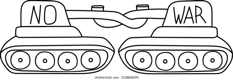 Broken Tanks Slogan No War Destroyed Stock Vector (Royalty Free ...