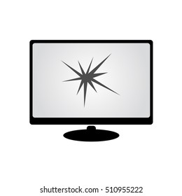 Broken Monitor Screen Vector Isolated Background Stock Vector (Royalty ...