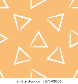 Broken Triangles Drawn Brush Seamless Pattern Stock Vector (Royalty ...