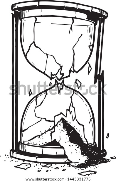 Broken Vintage Clock Hand Drawing Style: vector de stock (libre de ...