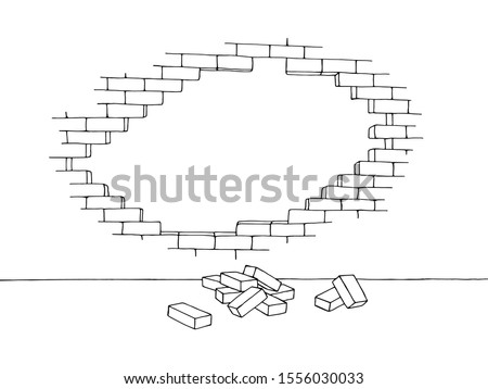 Broken Brick Wall Drawing | Free download on ClipArtMag