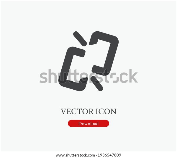 Broken Web Link Vector Icon Editable Stock Vector (Royalty Free ...
