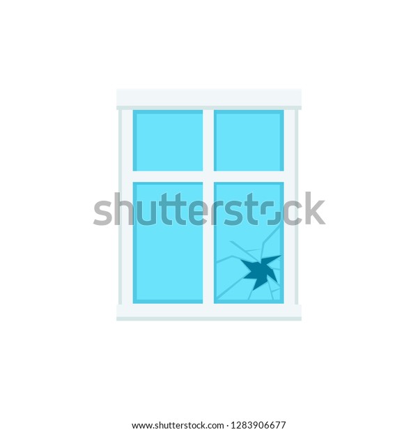 Vektor Stok Broken Window Icon Clipart Image Isolated (Tanpa Royalti ...