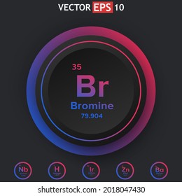 Bromine Chemical Element Periodic Table Color Stock Vector (Royalty ...