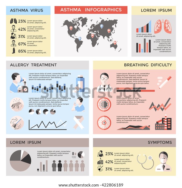 Bronchial Asthma Infographics World Map Doctor Stock Vector (Royalty ...