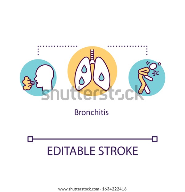 Bronchitis Concept Icon Sick Lungs Mucus Stock Vector (Royalty Free ...