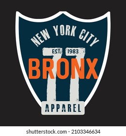 Bronx Badge T Shirt Vector Illustration Stock Vector (Royalty Free ...